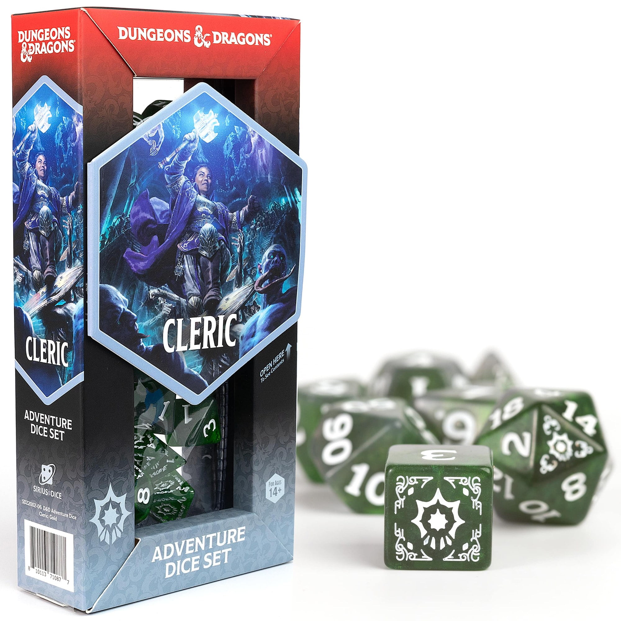 Dungeons & Dragons: D&D Adventure Dice: Cleric - Green - 15pc RPG Die ...