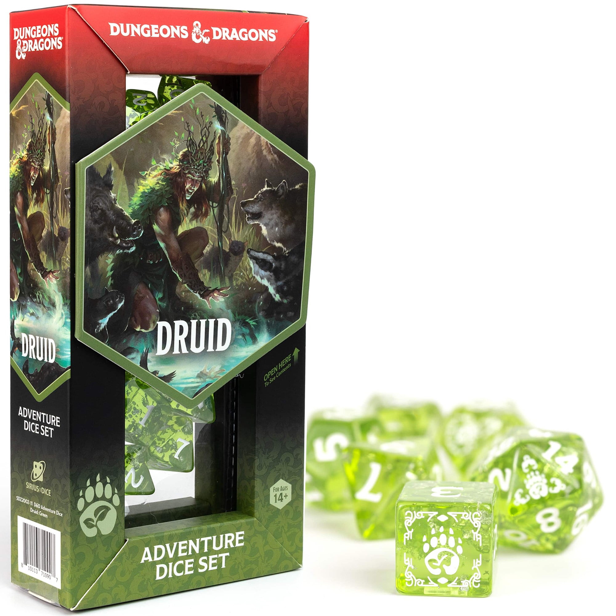 Dungeons & Dragons: D&D Adventure Dice: Druid - Green - 15pc RPG Die ...