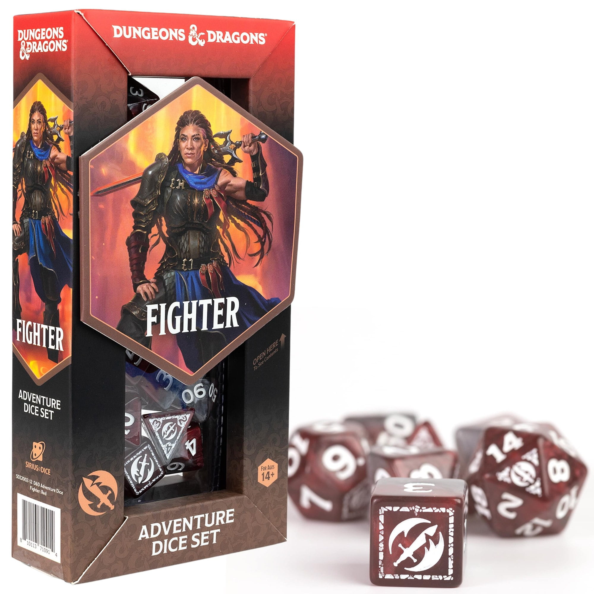 Dungeons & Dragons: D&D Adventure Dice: Fighter - Red - 17pc RPG Die ...