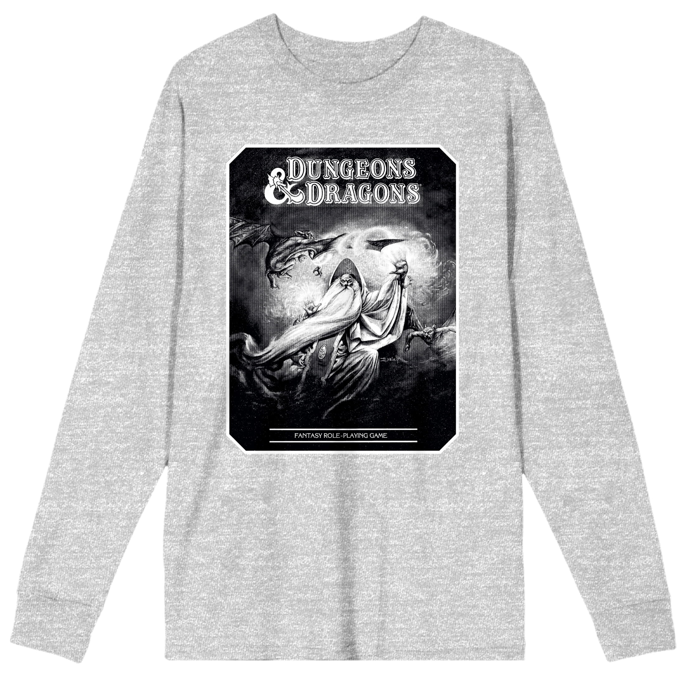 Dungeons & Dragons Gray Wizards & Dragons Cover Art Crew Neck Long ...
