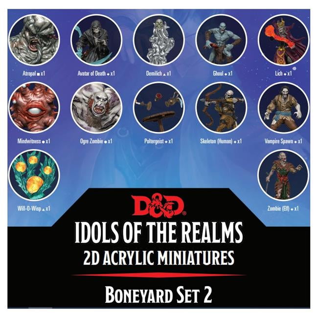 Dungeons & Dragons Icons of the Realms Boneyard 2D Miniatures - Set of ...