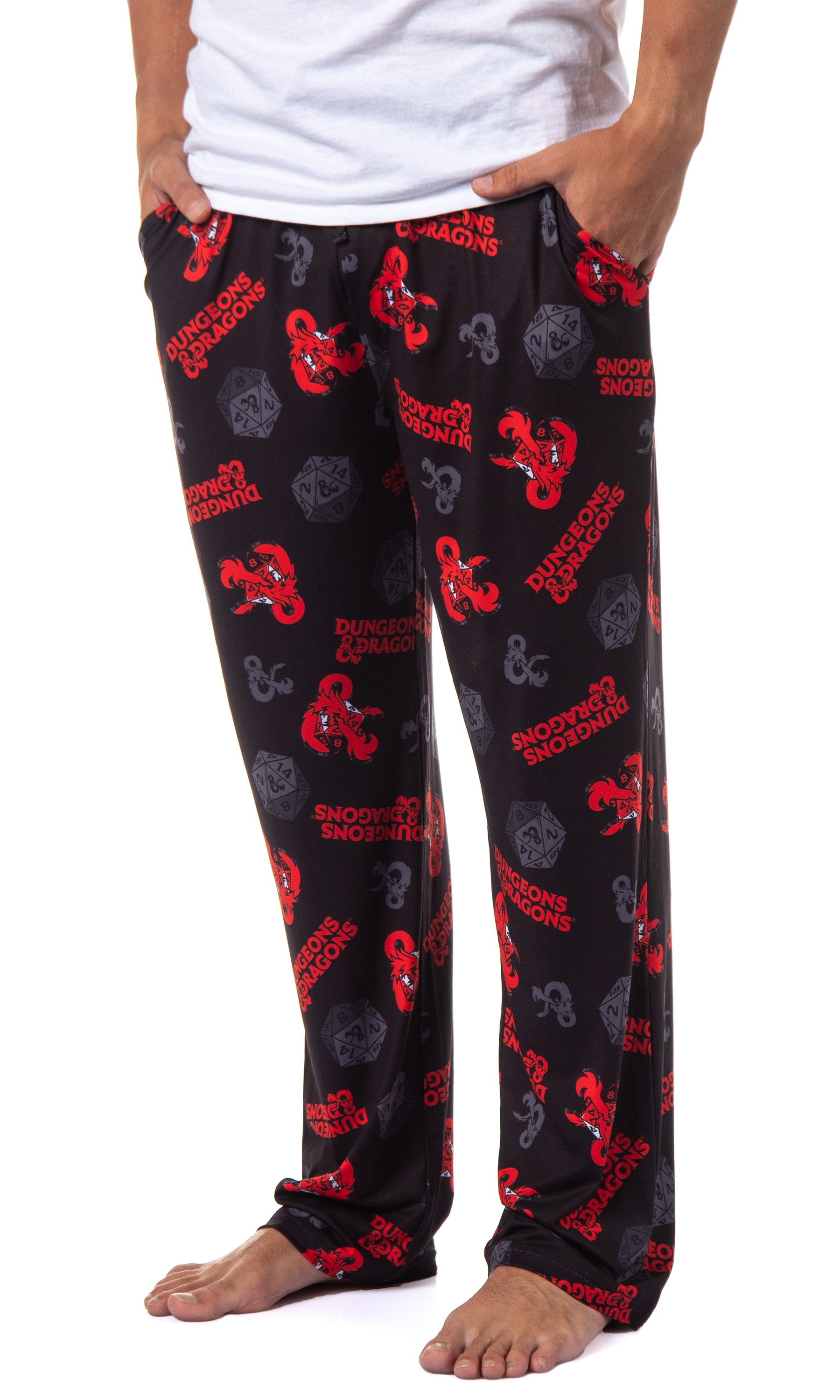 Dungeons & Dragons Mens' Tossed Print Logo Nat 20 Dice Lounge Sleep ...