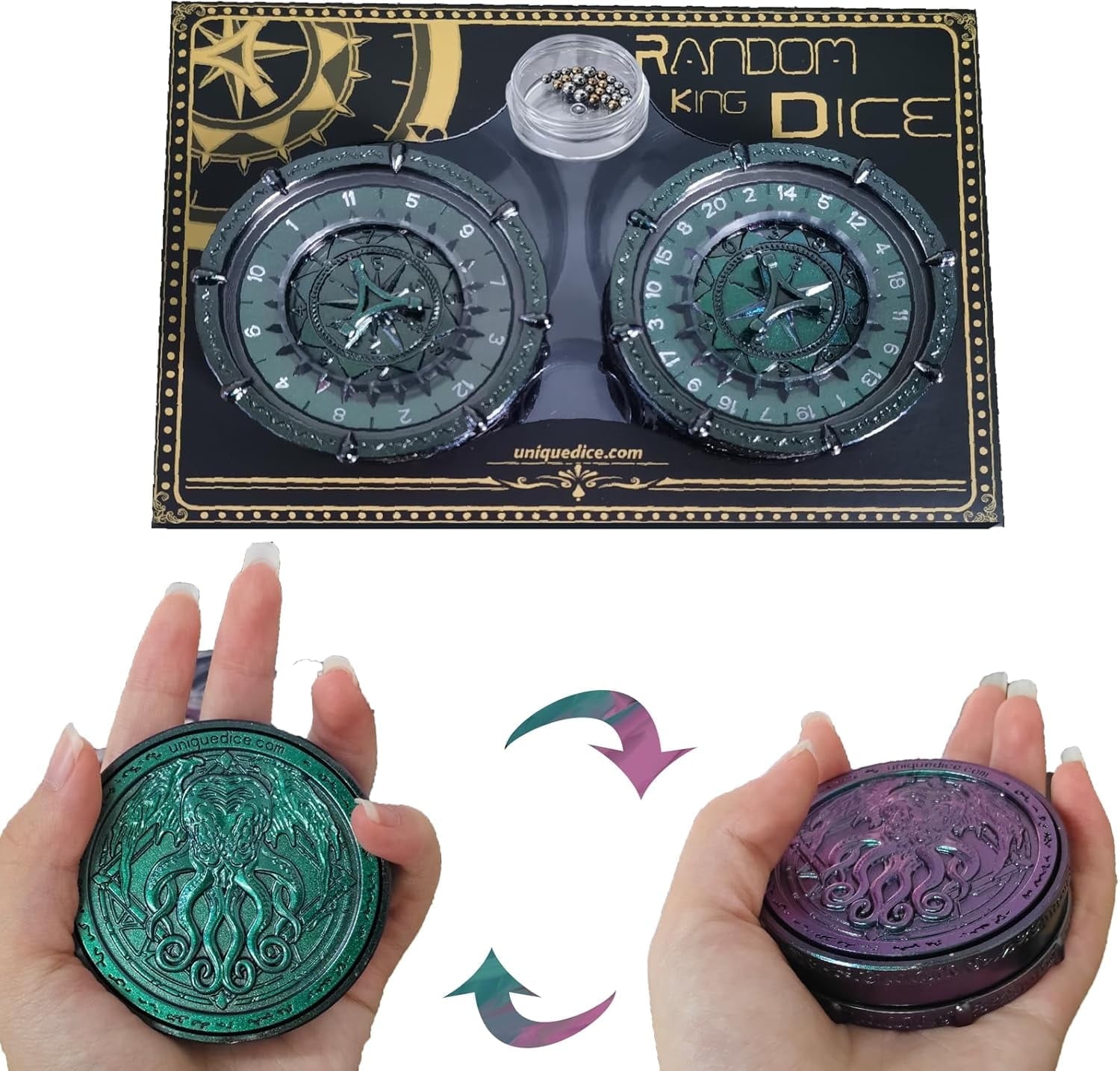 Dungeons and Dragons Random dice King, Cthulhu Awaken Dice, Metal Color ...