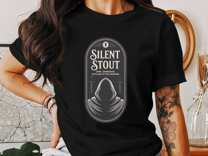 Dungeons & Dragons Rogue Shirt, Silent Stout Fantasy Beer Label, Dnd T ...