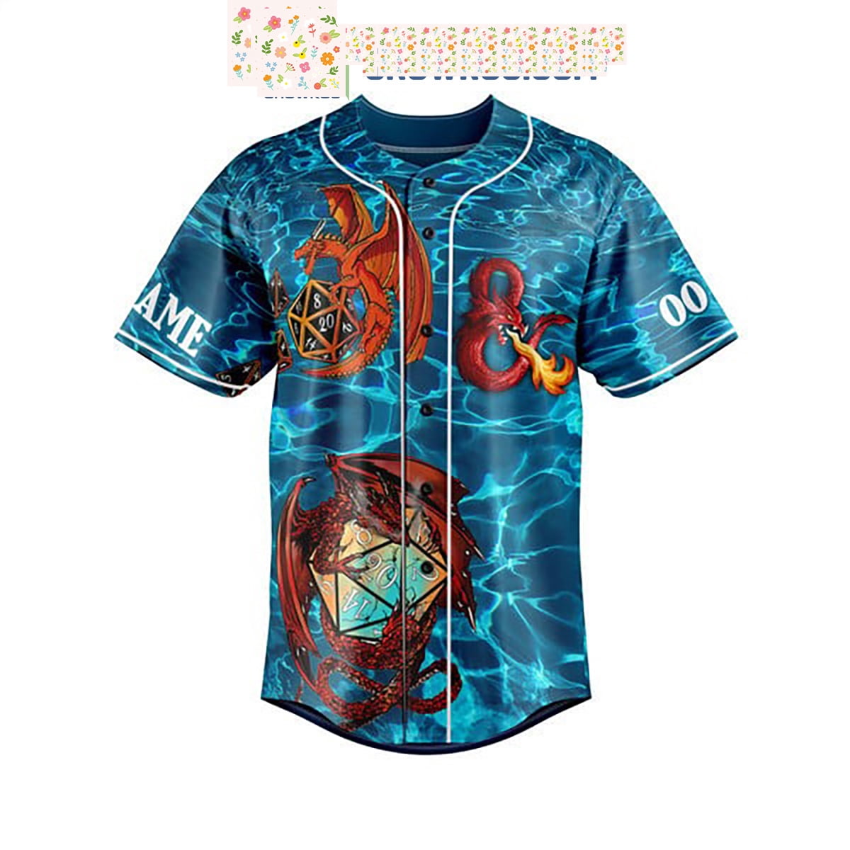 Dungeons Dragons Roll For Initiative Blue Version Personalized Baseball ...