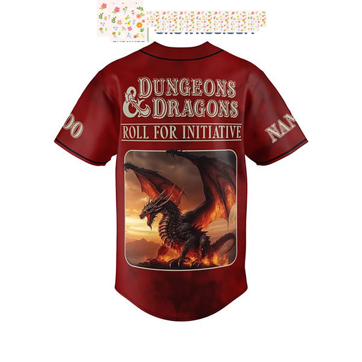 Dungeons Dragons Roll For Initiative Personalized Baseball Jersey Red ...