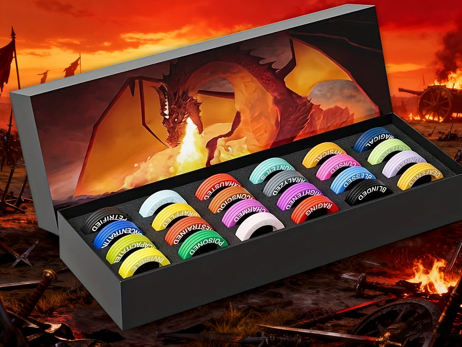 Dungeons & Dragons Status Effect Set Acrylic Rings RPG Markers ...