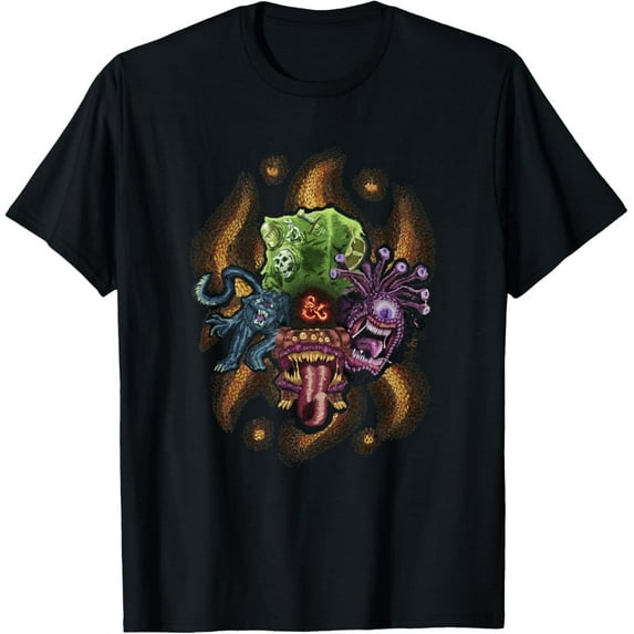 Dungeons & Dragons Vintage Beholder, Mimic, Displacer Beast T-Shirt ...