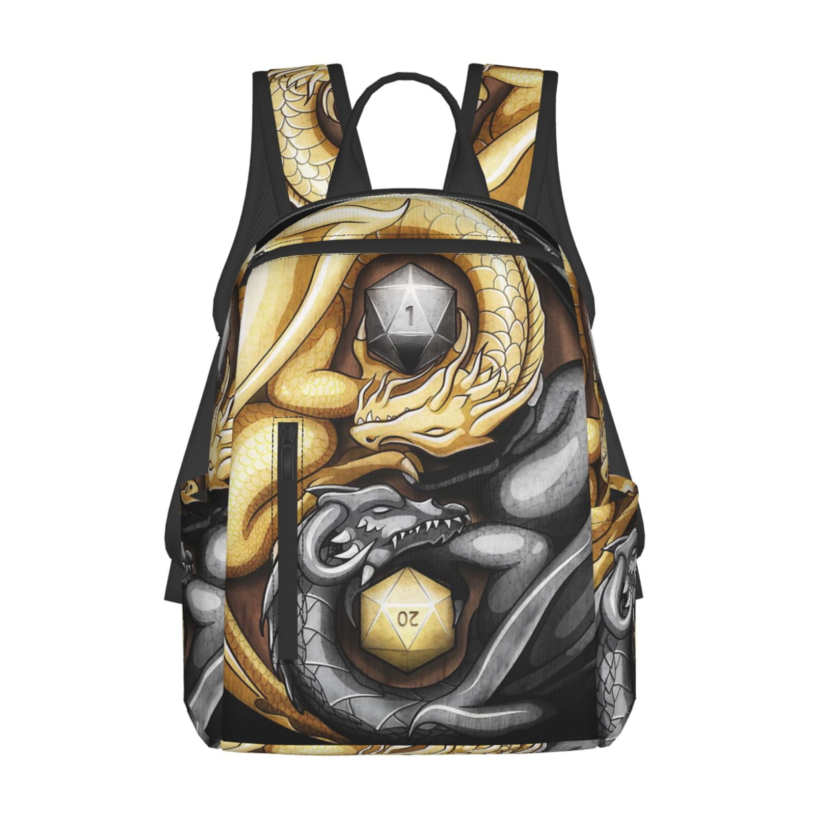 Dungeons Dragons Yin Yang Black Backpack for Women Men Laptop Backpack ...