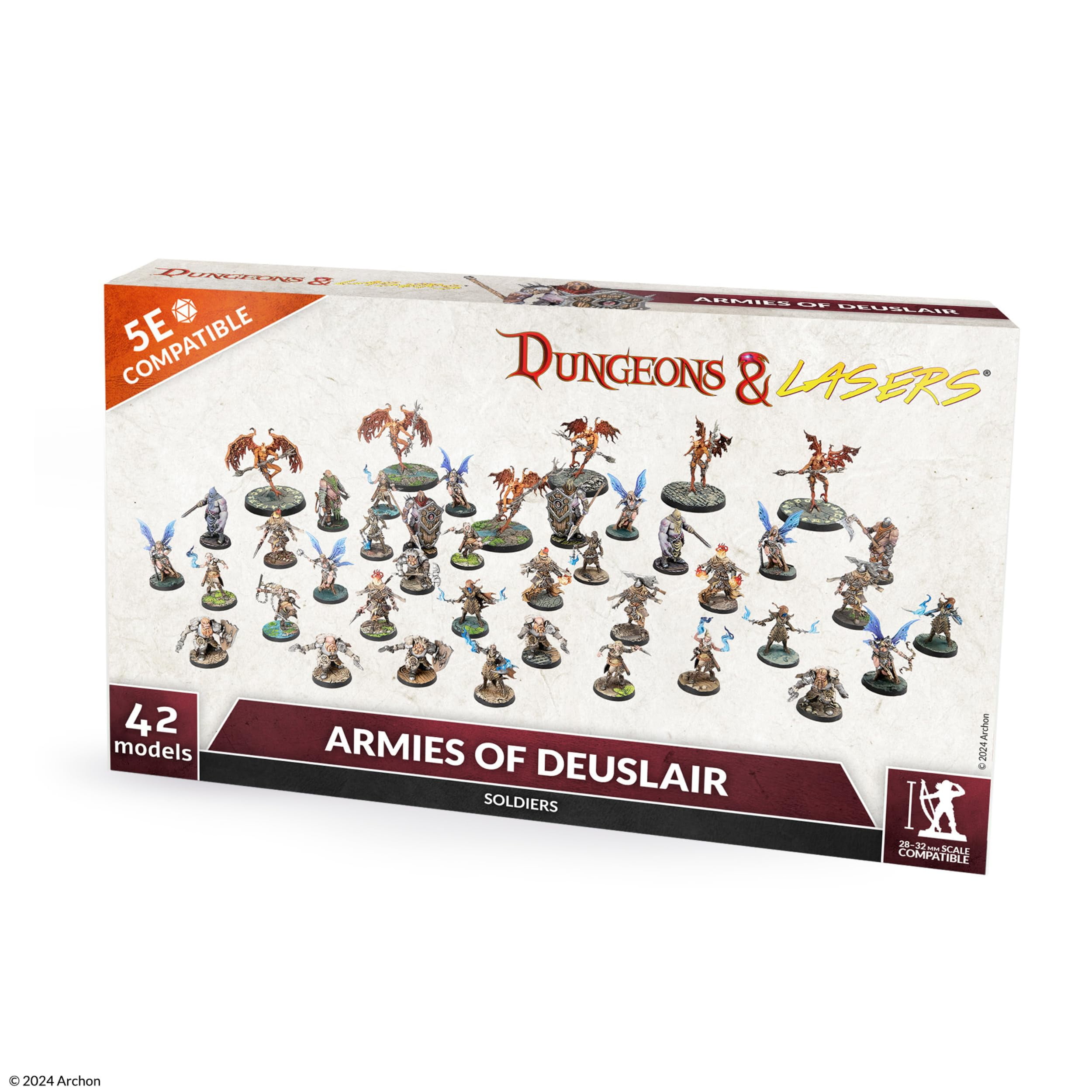 Dungeons & Lasers Armies of Deuslair Miniatures Set - 42 Models with ...