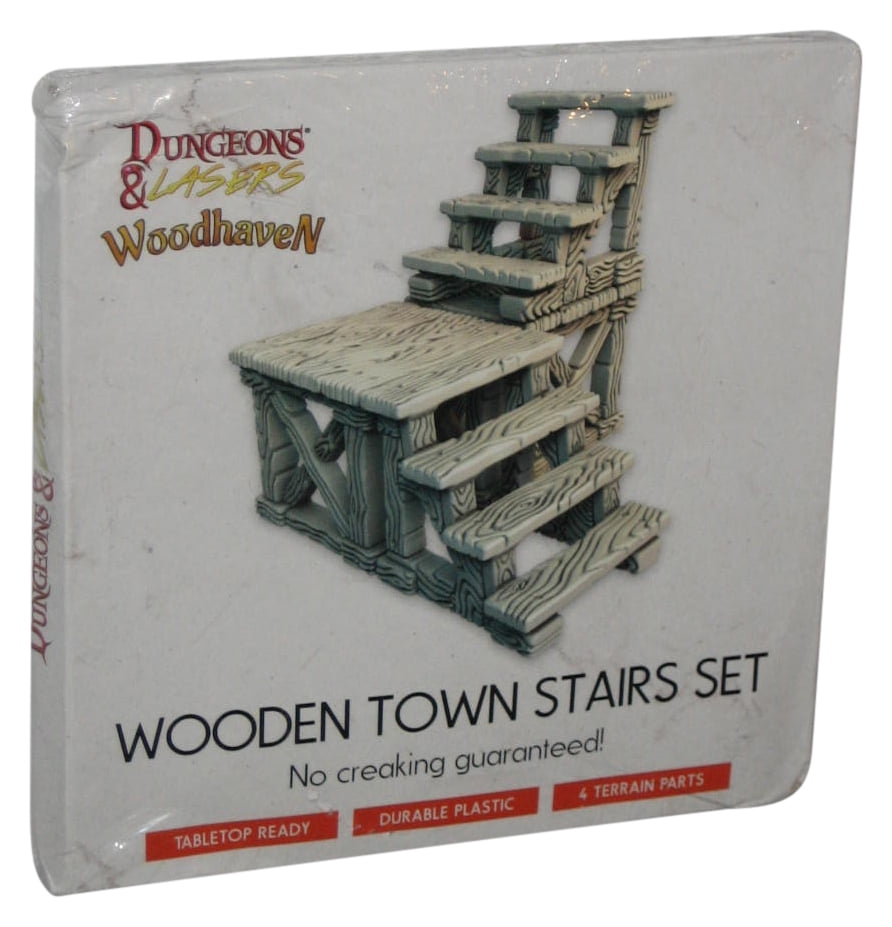 Dungeons & Lasers Woodhaven Wooden Town Stairs Set Tabletop Ready Toy - (Dented Box) - Walmart.com