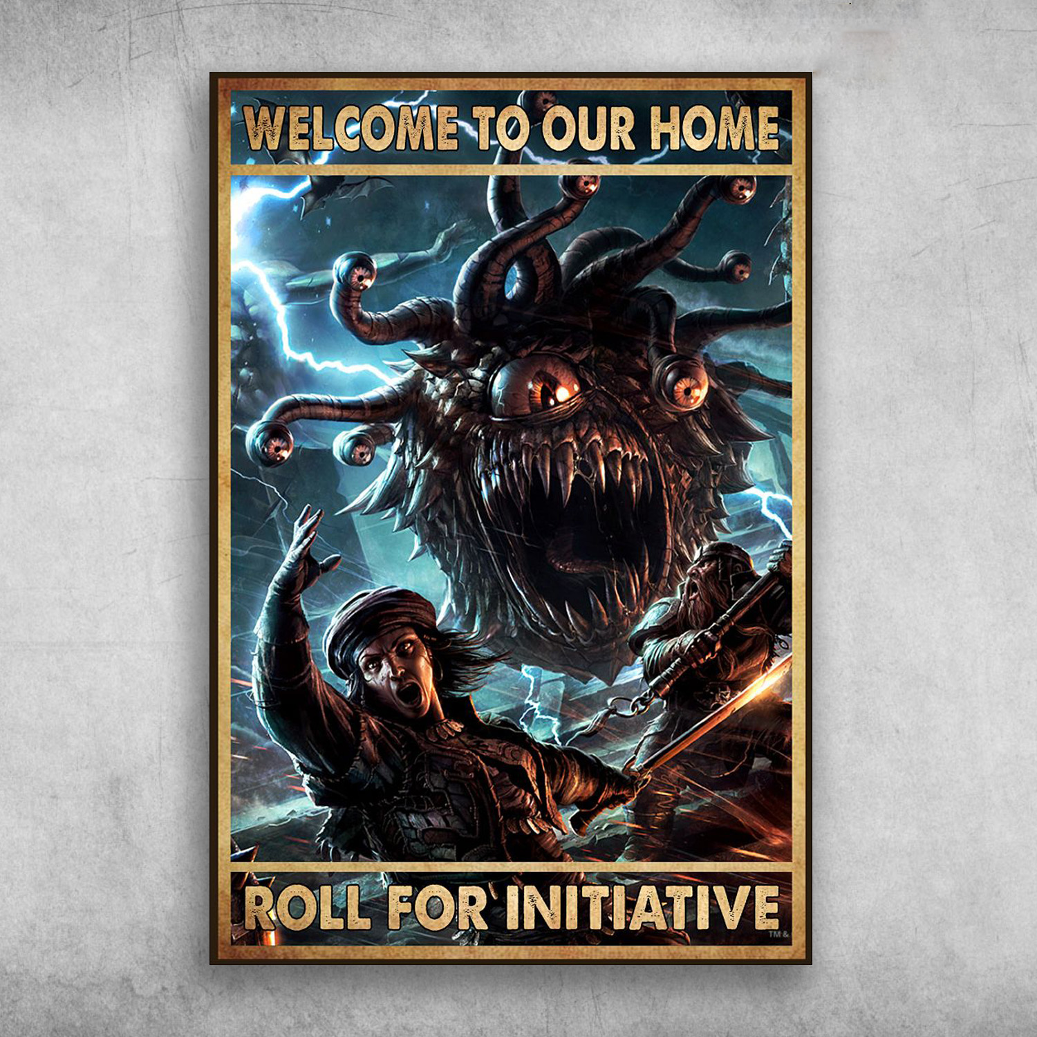 Dungeons &amp Dragons - Welcome To Our Home, Roll For Initiative 16 x 24 Inch Poster - Walmart.com