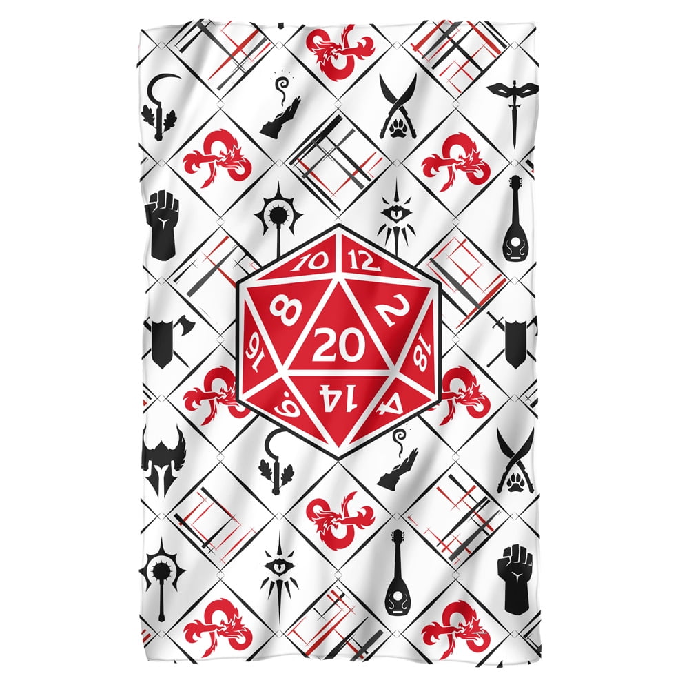 Dungeons and Dragons D20 Pattern Fleece Blanket 36' x 58' - Walmart.com