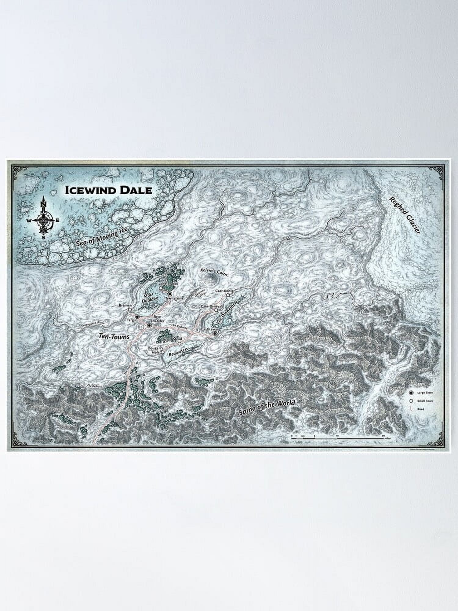 Dungeons and Dragons Icewind Dale Rime of the Frostmaiden Map Poster ...