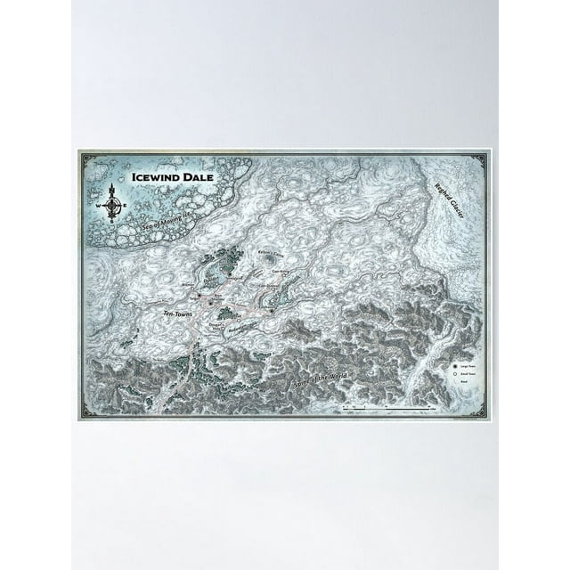 Dungeons and Dragons Icewind Dale Rime of the Frostmaiden Map Poster - Walmart.com