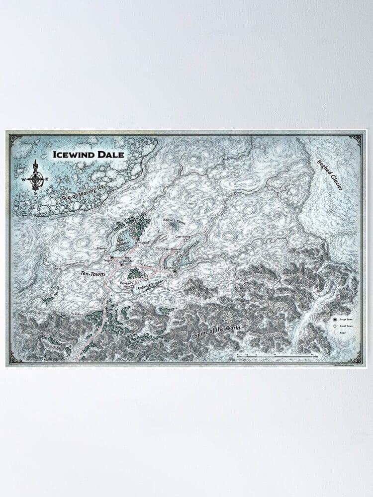 Dungeons and Dragons Icewind Dale Rime of the Frostmaiden Map Poster ...