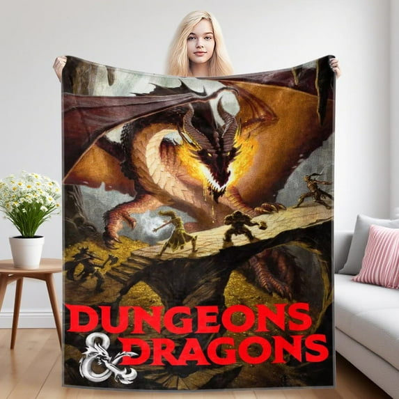 Dungeons and Dragons Throw Blanket Birthday Gift for Girl Boy Women Flannel Music Fan Lover ...