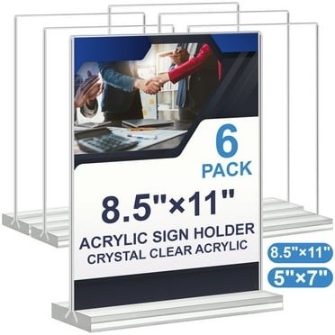 Fabulas Tabletop Acrylic Sign Holder 8.5 x 11, Clear Plastic Paper ...