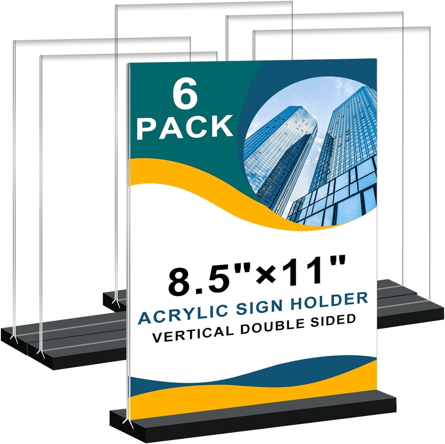 Dungu 6-Pack 8.5x11' Acrylic Sign Holder, T-Shape, Double Sided ...
