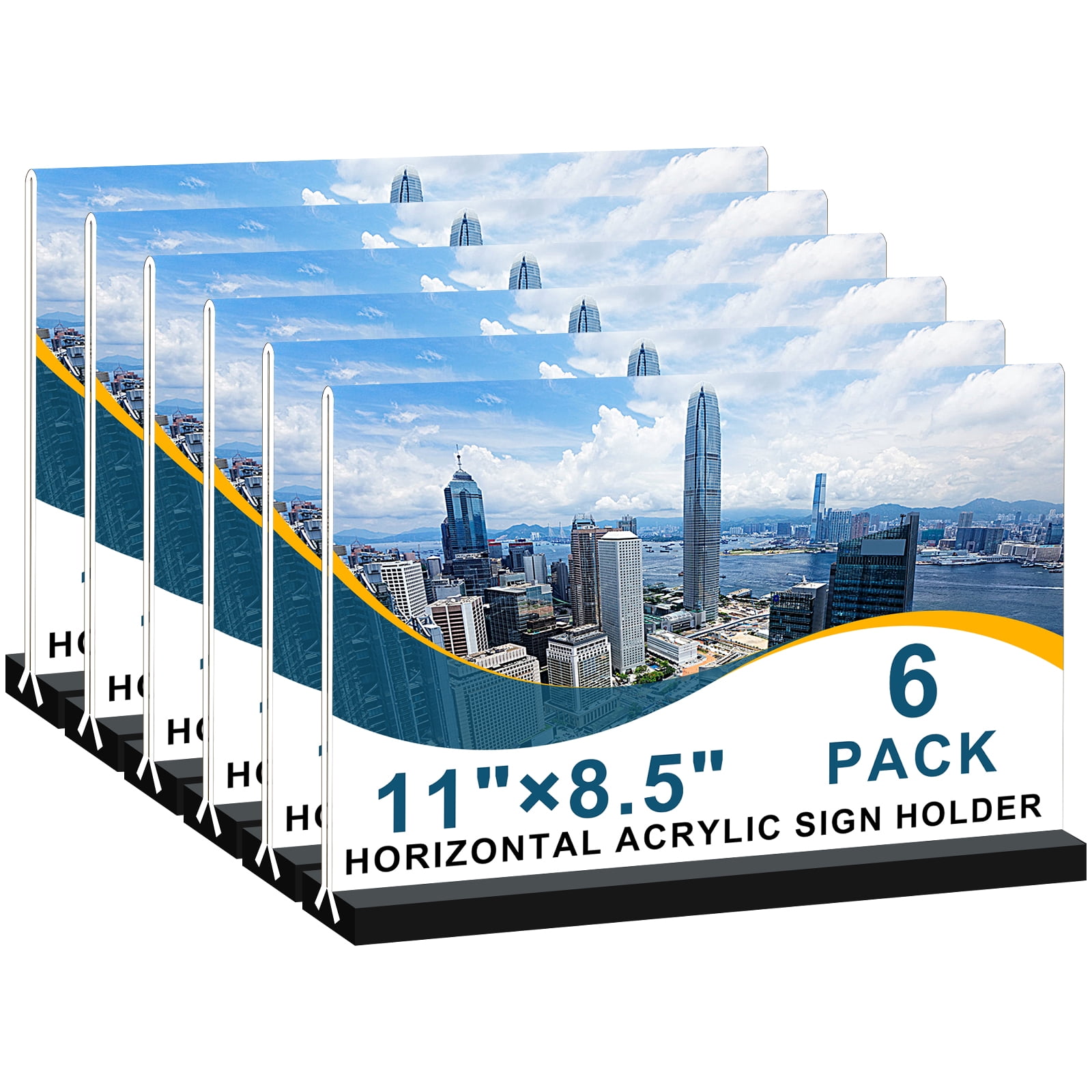 6 Pack Acylic Sign Holder 11x8.5 Horizantal Double Sided Table Sign ...