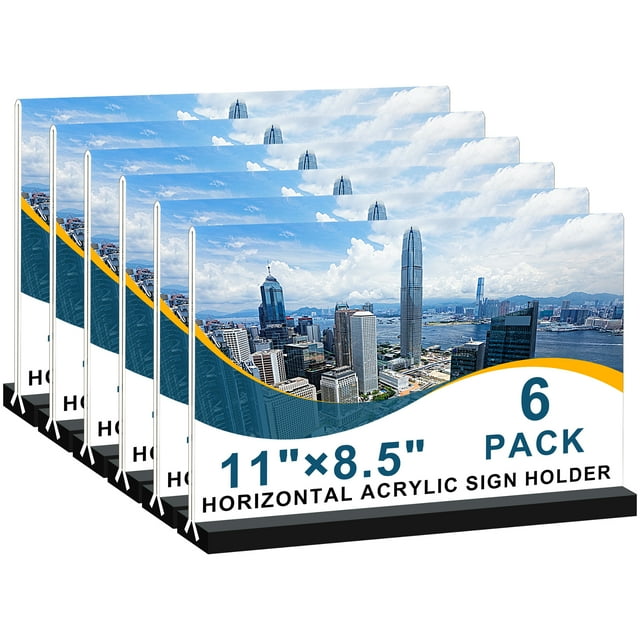 Dungu 6 Pack Acylic Sign Holder 11x8.5 Horizantal Double Sided Table ...