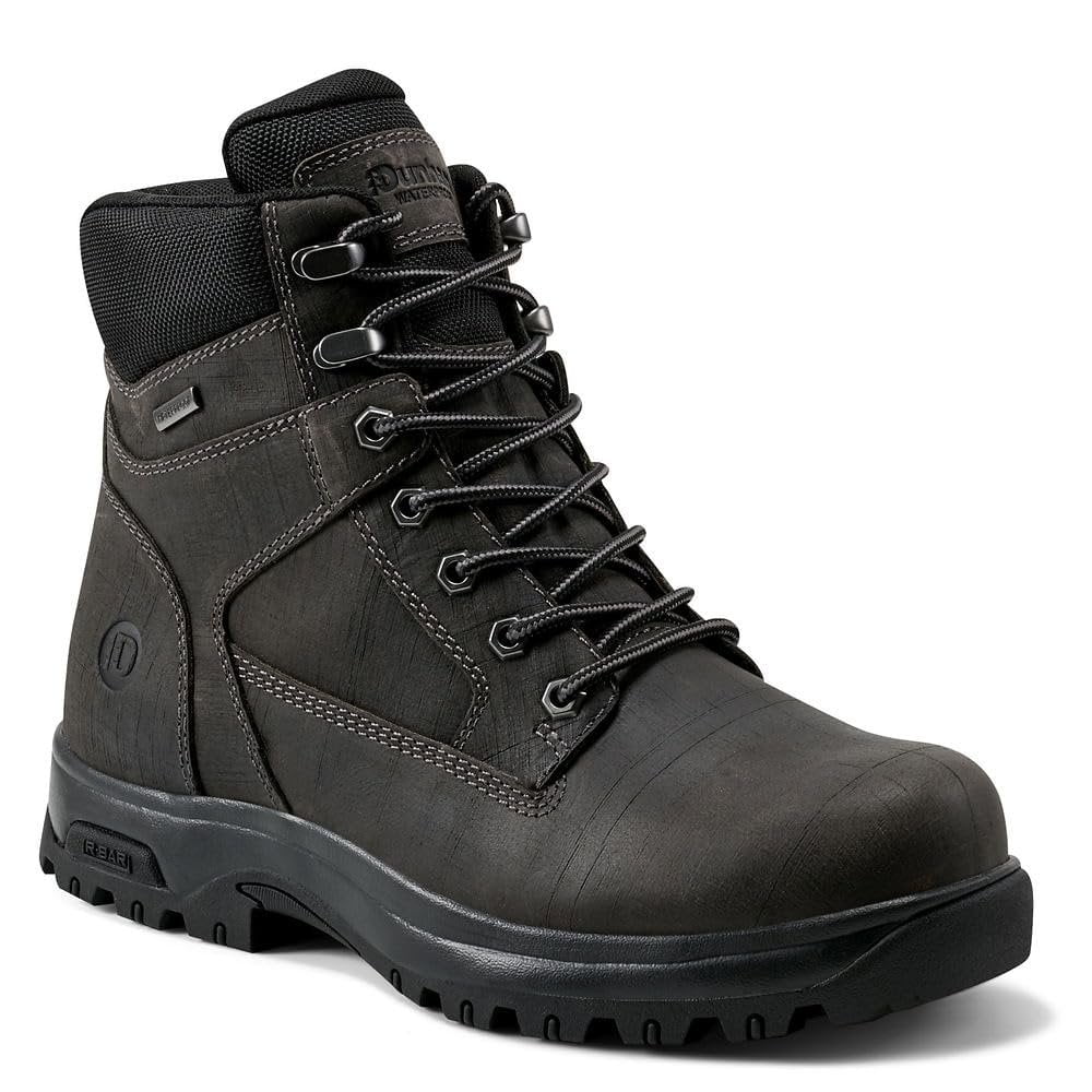 Dunham Men's 8000 Works 6 in Plain Toe Waterproof Boot Ankle, Dark Grey ...