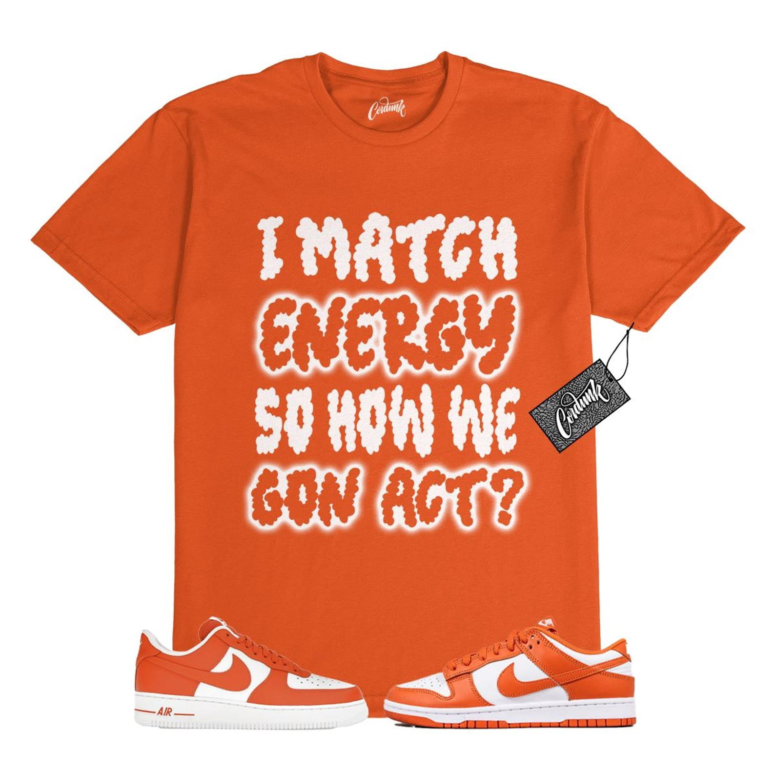 Dunk Cosmic Clay White Orange Air Force 1 '07 T Shirt Match MATCH ...