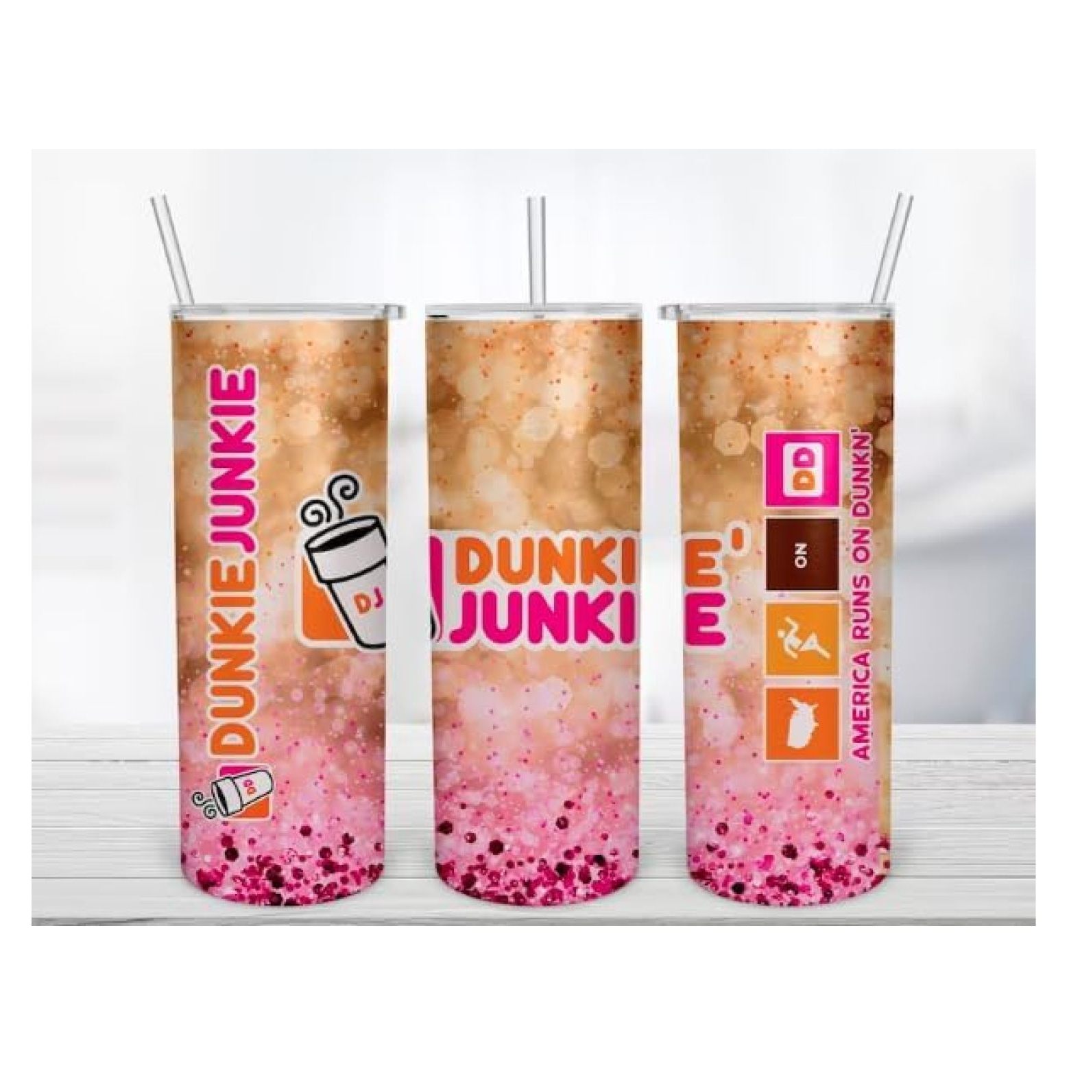 Dunkie Junkie Stainless Steel , 20oz, with Lid and Straw, Keeps Liquids ...