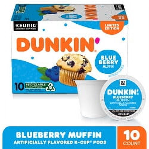 Dunkin’ Blueberry Muffin Ground Coffee, Medium Roast, Keurig K-Cup Pods ...