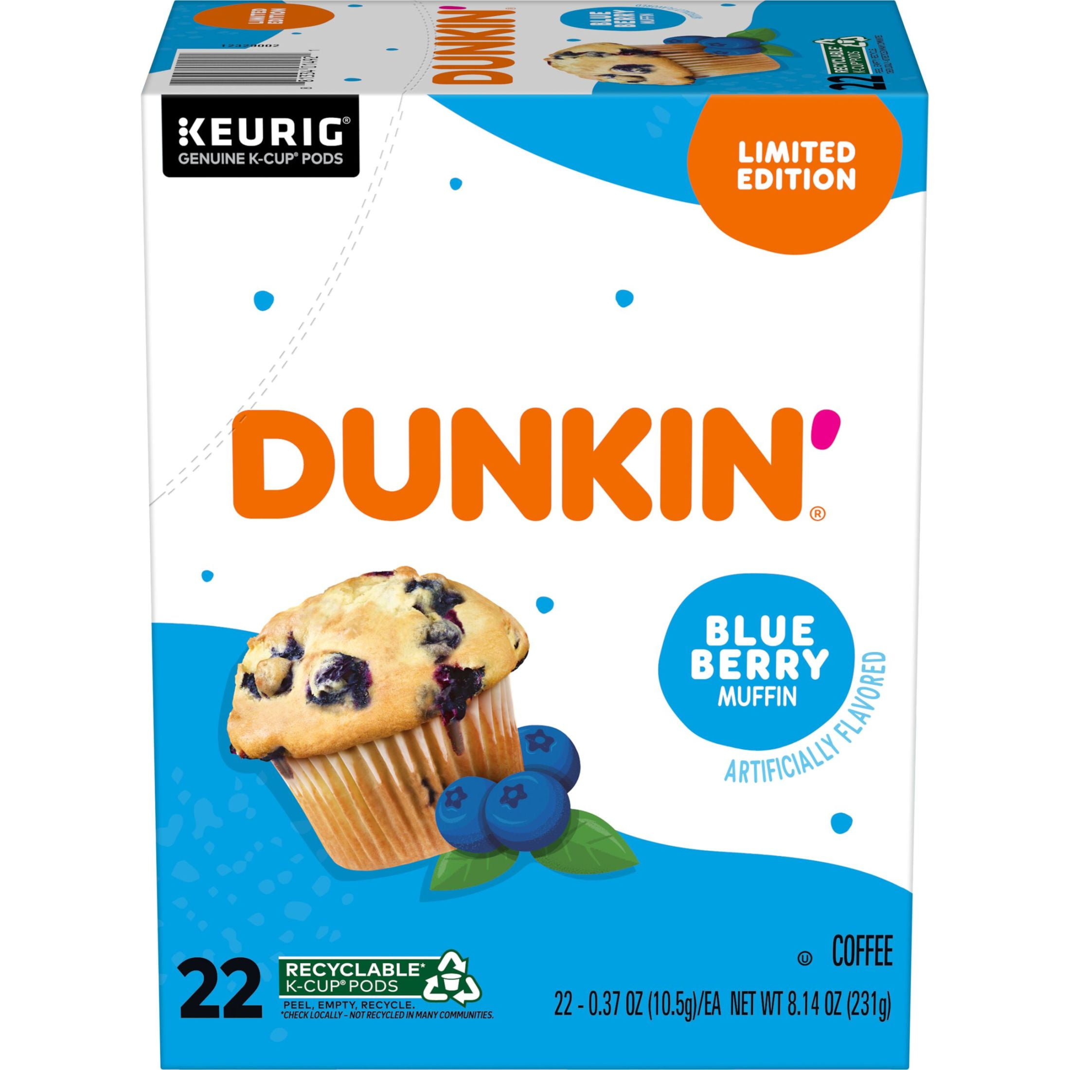Dunkin’ Blueberry Muffin Ground Coffee, Medium Roast, Keurig K-Cup Pods, 22 Count Box - Walmart.com