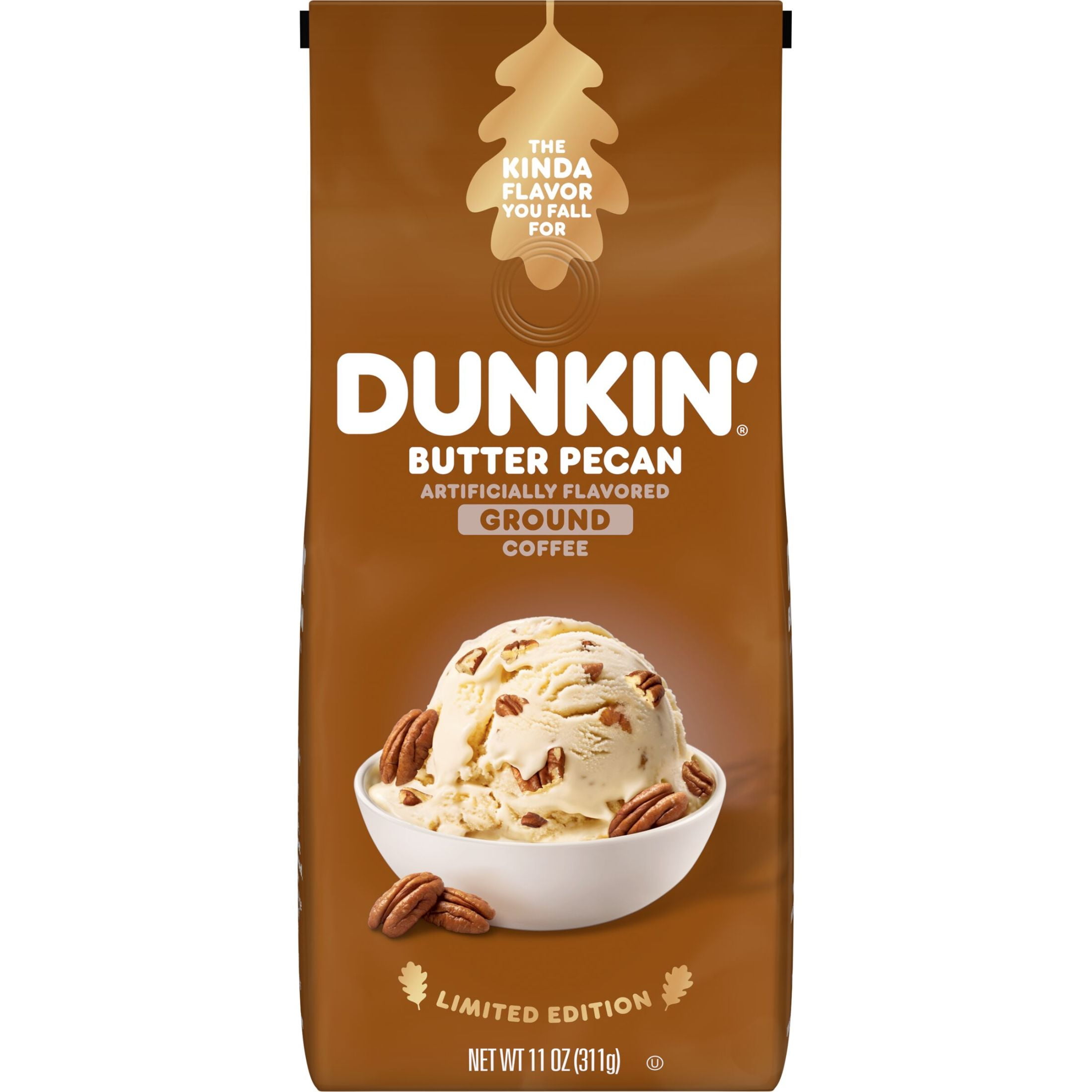 Dunkin’ Butter Pecan Artificially Flavored Coffee, Ground Coffee, 11 oz ...