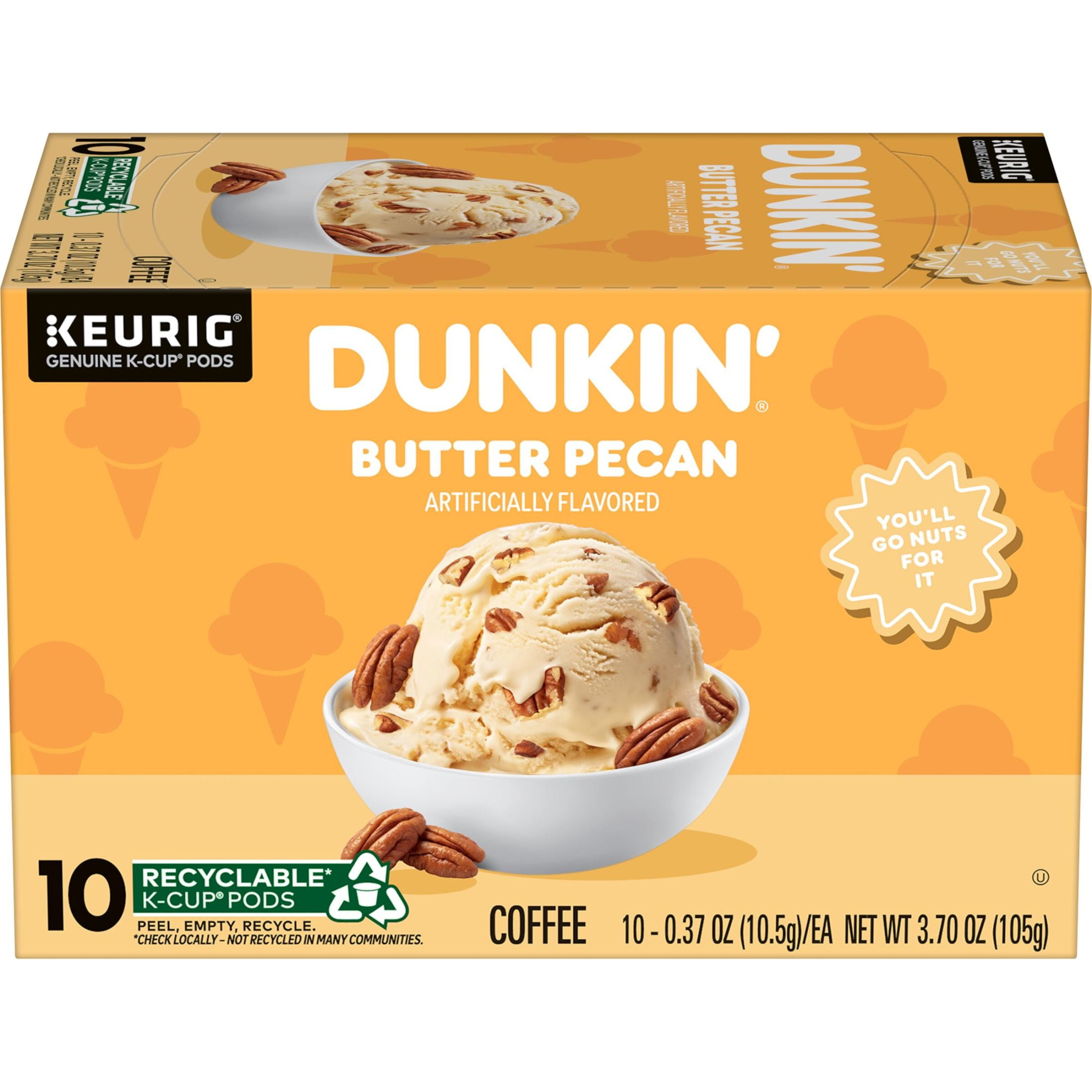 Dunkin’ Butter Pecan Artificially Flavored Coffee, Keurig K Cup Pods ...