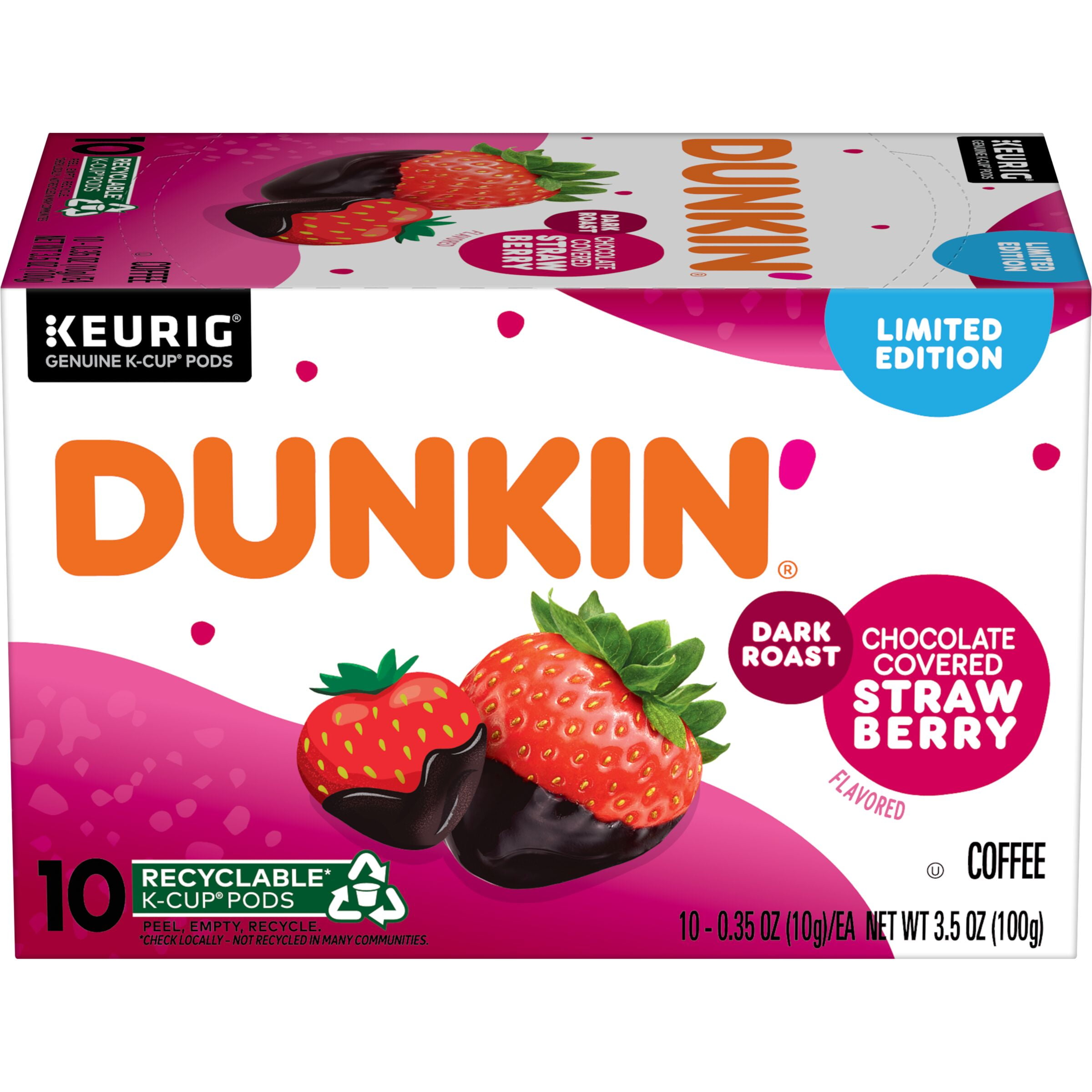 Dunkin Flavored Dark Roast Coffee, Chocolate Covered Strawberry, Keurig ...