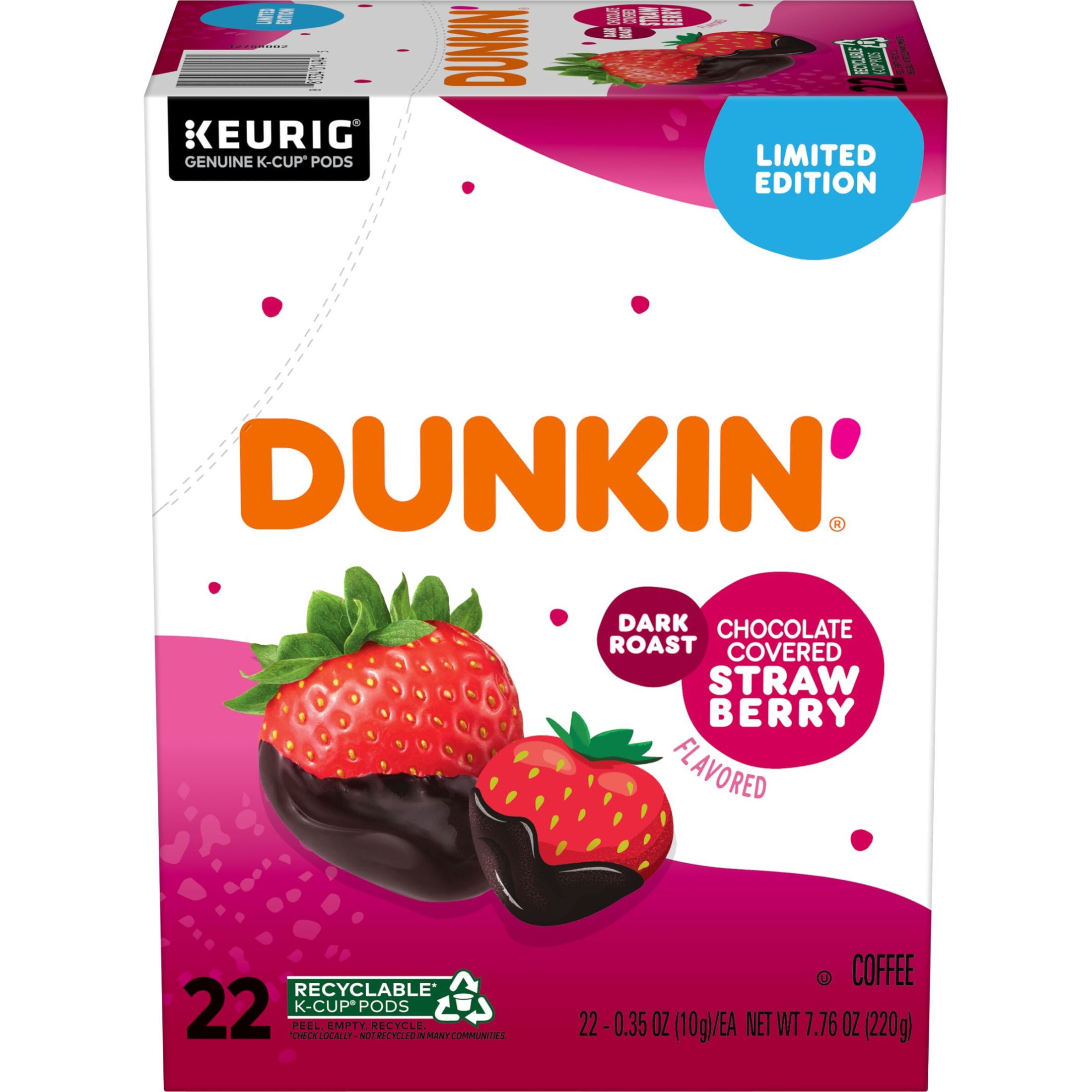 Dunkin' Flavored Dark Roast Coffee, Chocolate Covered Strawberry, 22 ...