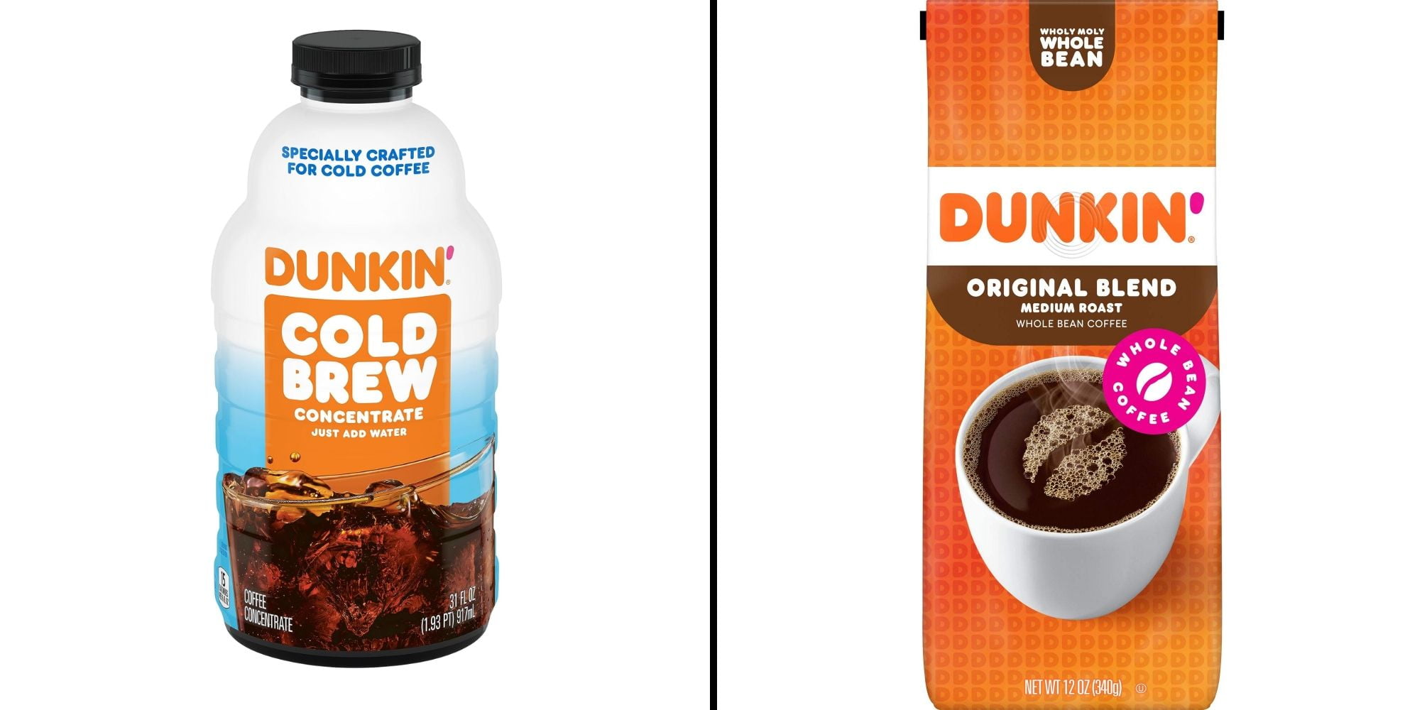 Dunkin' Cold Brew Coffee Concentrate 31 oz & Original Blend Medium ...