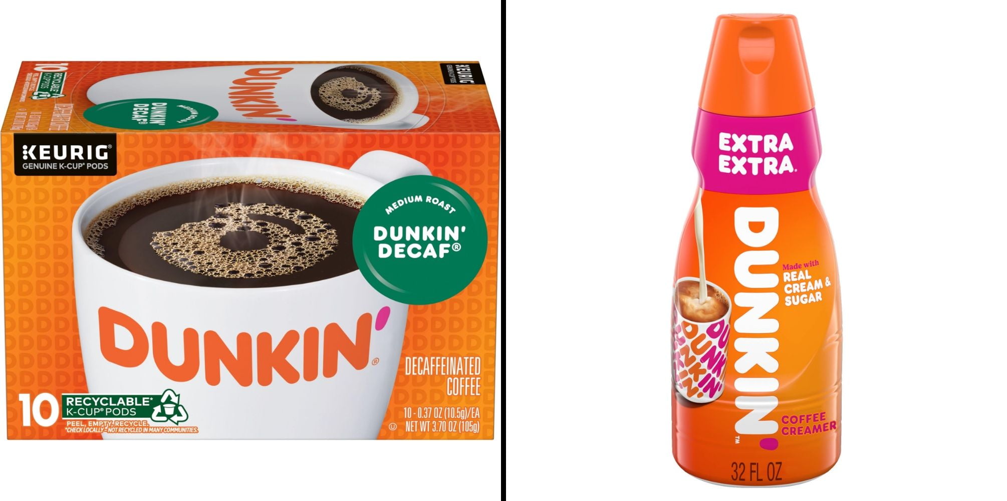 Dunkin' Decaf Medium Roast K-Cup Pods, 10 Pods & Extra Extra Coffee ...