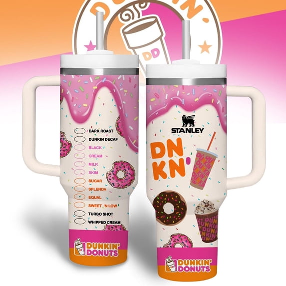 Dunkin Donuts 40oz Tumbler, Coffee Addict Stainless Tumbler, Donut ...