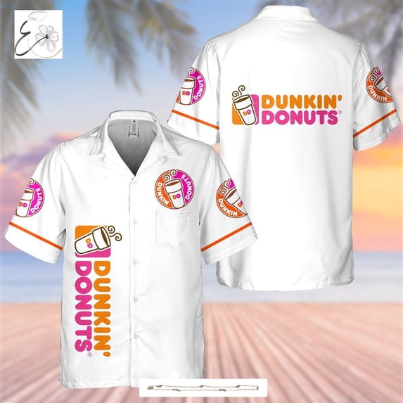 Dunkin Donuts Coffee All Over Print 3D Hawaiian Shirt - Walmart.com