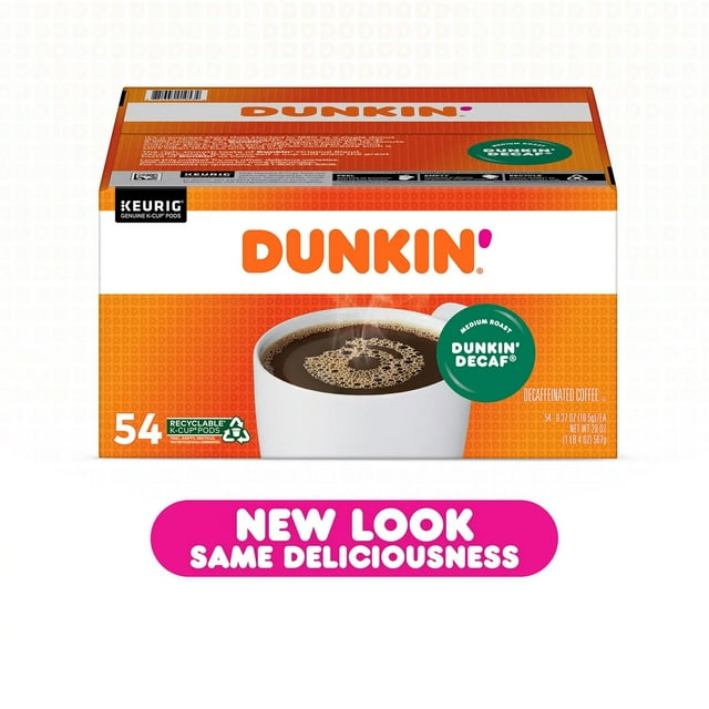 Dunkin' Donuts Decaf Medium Roast Coffee K-Cups, 100% Premium Arabica ...