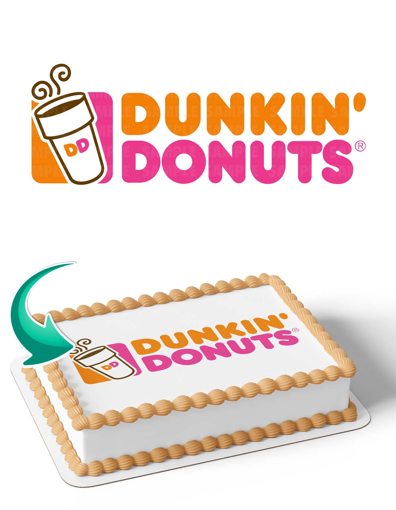 Dunkin Donuts Edible Image Cake Topper Personalized Birthday Sheet ...