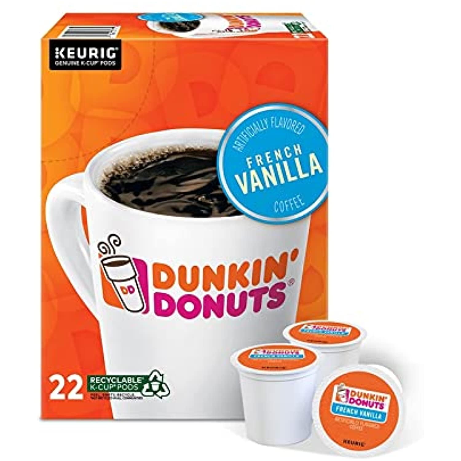 Keurig 6016577 Dunkin Donuts French Vanilla Coffee K-Cups, Pack Of 22 ...