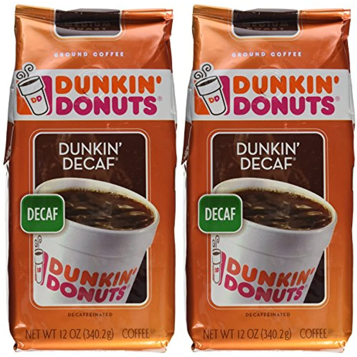 Dunkin Donuts Ground Coffee - Net Wt 12 Oz (Pack Of 2) (Dunkin Decaf ...