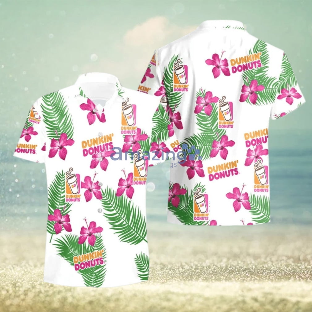 Dunkin Donuts Hibiscus Flower Pattern Hawaiian Shirt And Short For Men ...