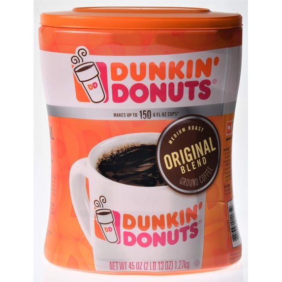 Dunkin, Donuts Original Blend Ground Coffee Medium Roast Net Wt (45 Oz ...