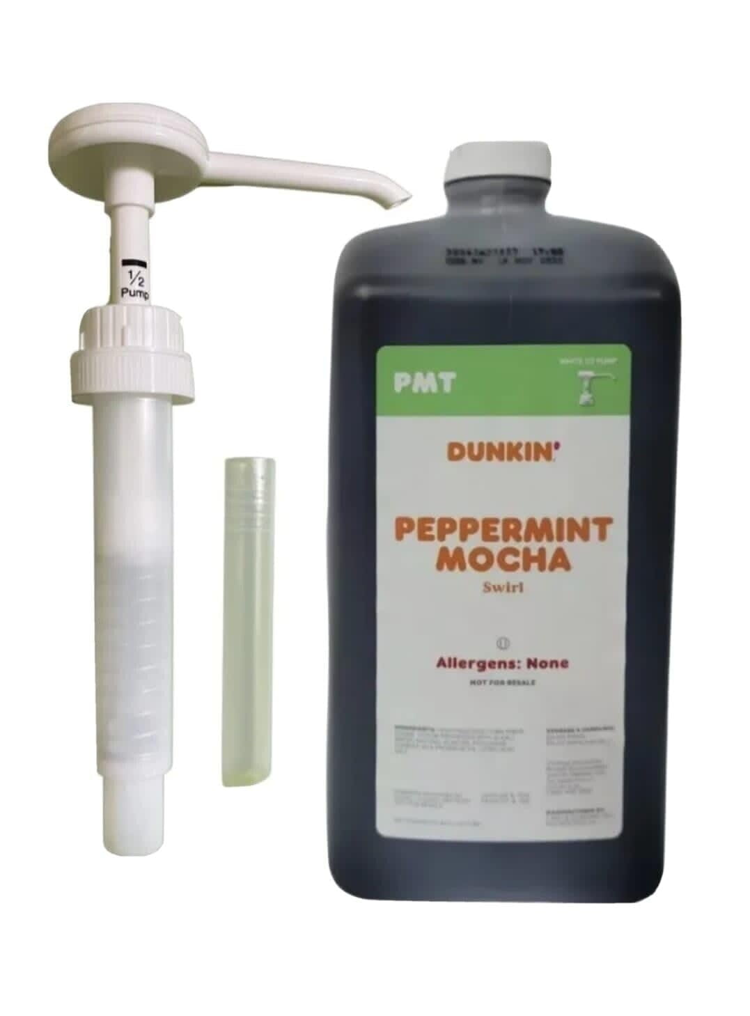 Dunkin Donuts Peppermint Mocha Sauce-Swirl-Syrup 64 Oz Jug (With Pump) - Walmart.com