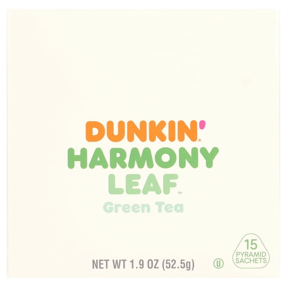 Dunkin' Green Tea Bags, Pyramid Sachet, Harmony Leaf, 15 Individually Wrapped Bags - Walmart.com