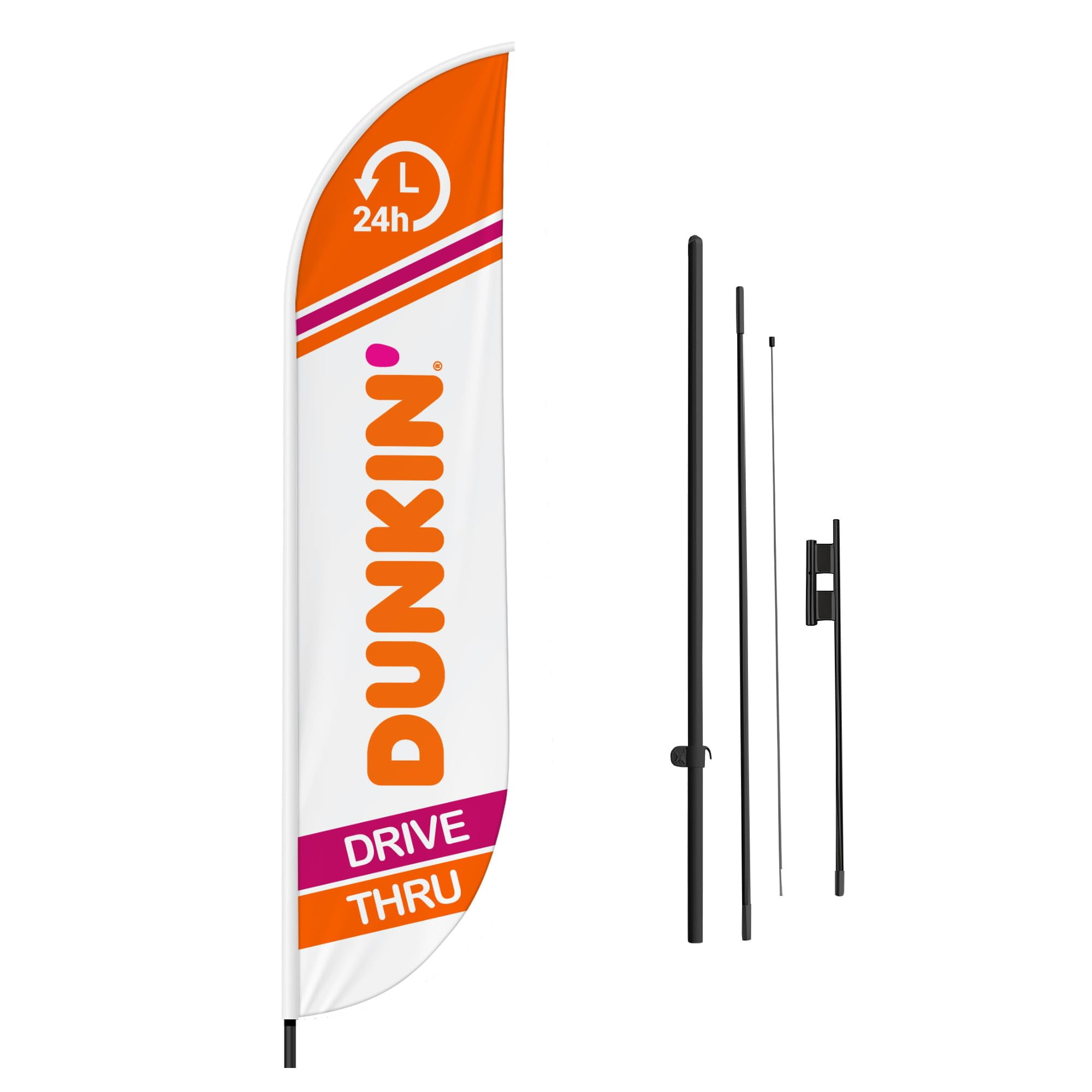 Dunkin Drive Thru Feather Flag(11.5Feetx2.5Feet) By Dreamcontroller For ...