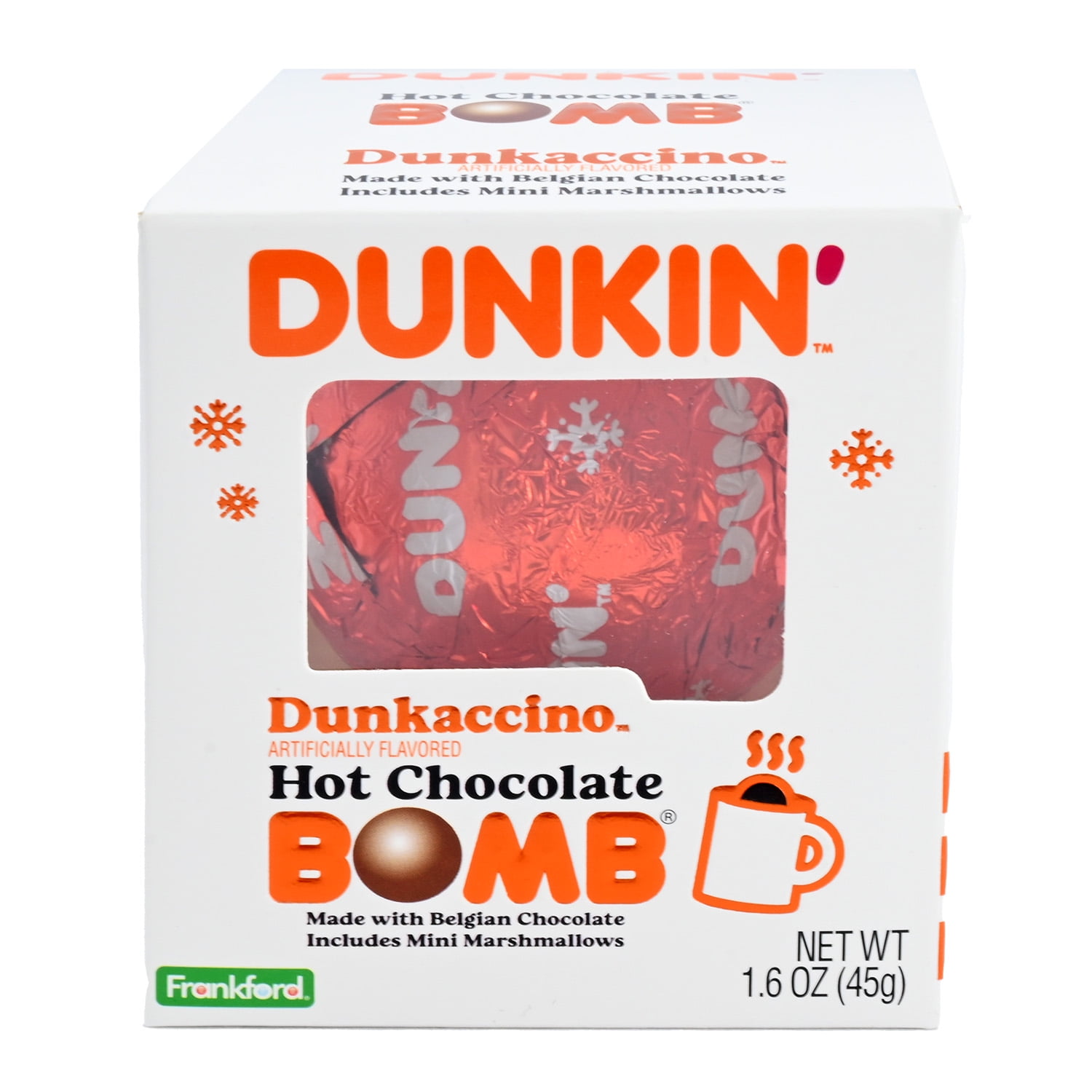 Dunkin Dunkaccino Treats: Hot Chocolate Bomb with Cocoa & Marshmallows - Walmart.com