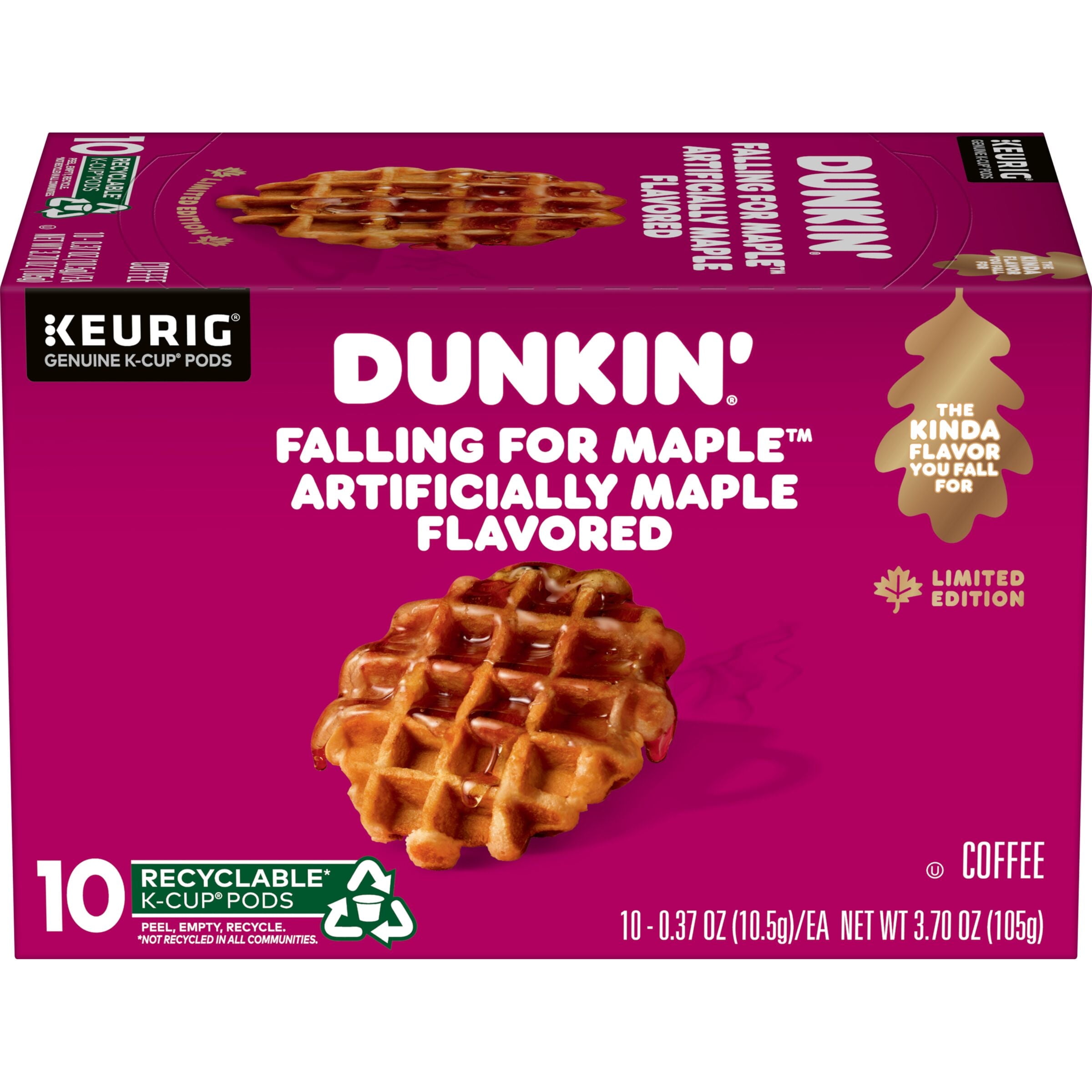 Dunkin' Falling for Maple Coffee, Maple Flavored K-Cup Pods, Medium ...
