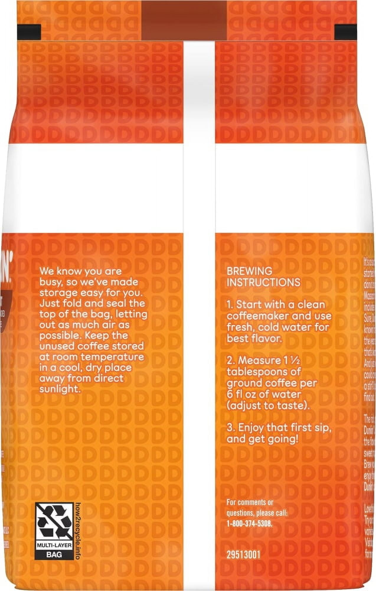 Dunkin Hazelnut Flavored Ground Coffee - 18 ounces - Pack of 2 ...